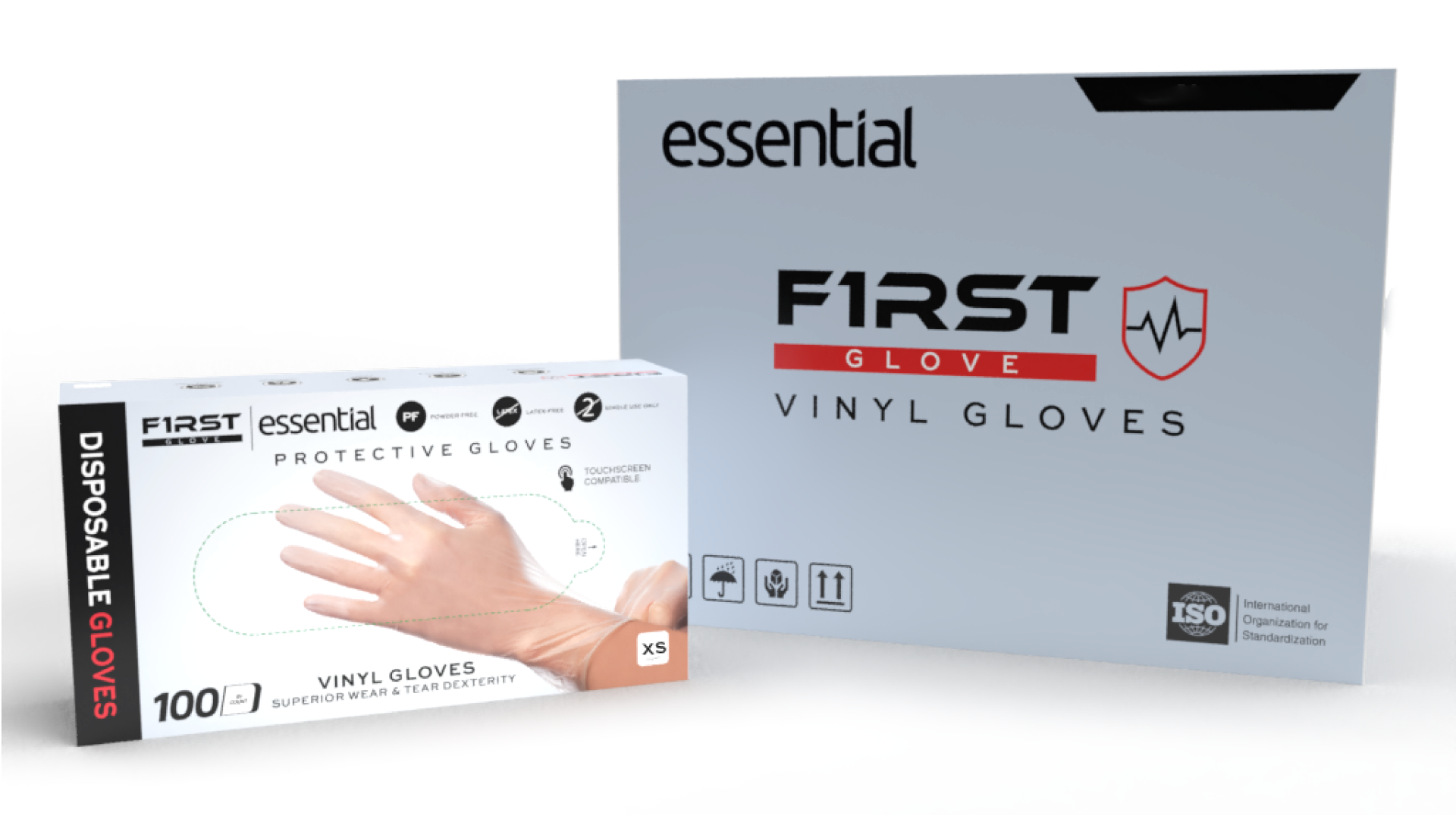 First Glove Essential 4 Mil Clear Vinyl Disposable Gloves